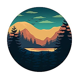 Vintage Mountain Lake Trees And Blue Sky PopSockets Swappable PopGrip
