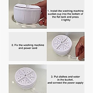 Mini Washing Machine, Portable USB Washer, 3 In1 Dishwashers Waves Convenient for Travel Home Business, White