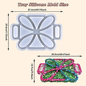 Tray Silicone Molds with Handle Large Resin Tray Moulds Jewellery Organizer Casting Mold Craft Making Supplies Epoxy Resin Casting Mold for DIY Resin Craft Fruit Tray Home Decor (Square)