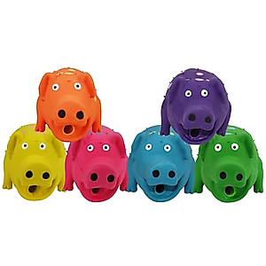 Multipet's 9-Inch Latex Polka Dot Globlet Pig Dog Toy, Assorted Colors