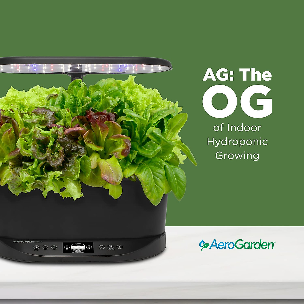 AeroGarden Bounty Basic - Indoor Garden with LED Grow Light, Black