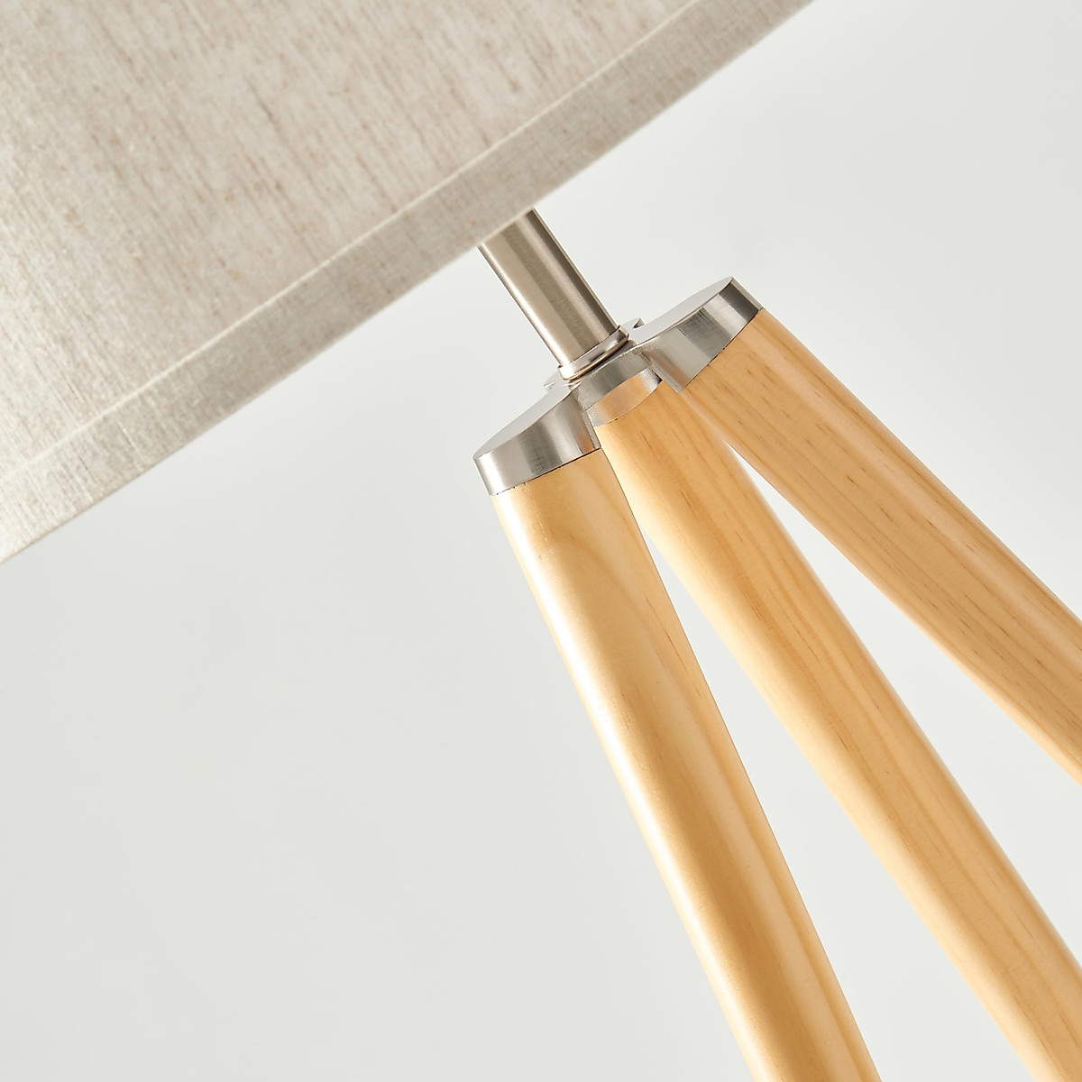 Brightech Emma LED Floor Lamp, Tall Lamp with Wood Legs, Mid-Century Modern Standing Lamp for Bedroom Reading, Tripod Lamp for Living Rooms & Offices, Great Living Room Décor