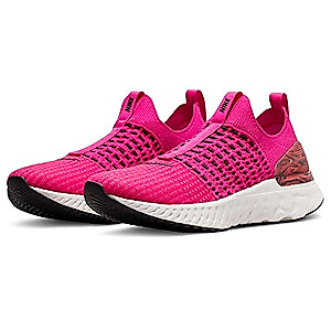 Nike React Phantom Run Flyknit 2 DQ7649-600 Pink-Black Women's Running Sneakers 8.5 US, Pink Prime/Phantom/Habanero Red/Black