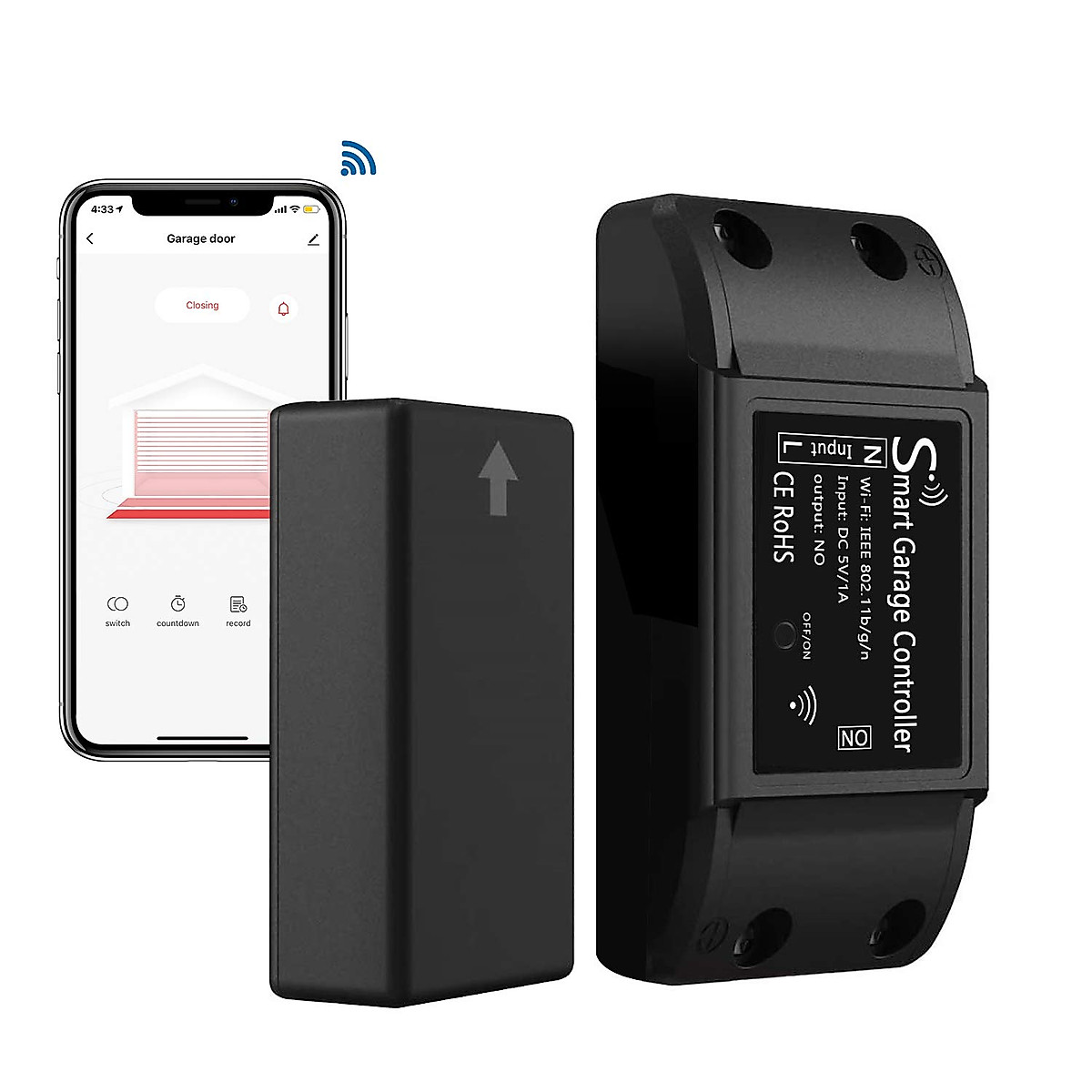 AGSHOME Smart Garage Door Opener Remote (2nd Gen), Universal Wi-Fi Garage Door Controller, wirling-Free, APP Control, Compatible with Alexa, Google Assistant, Siri, No Hub Needed