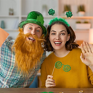 2 Pack St Patrick's Headband Green Shamrock Clover Lucky Headbands for Women Girls, St Patrick's Day Irish Accessories Head Wear