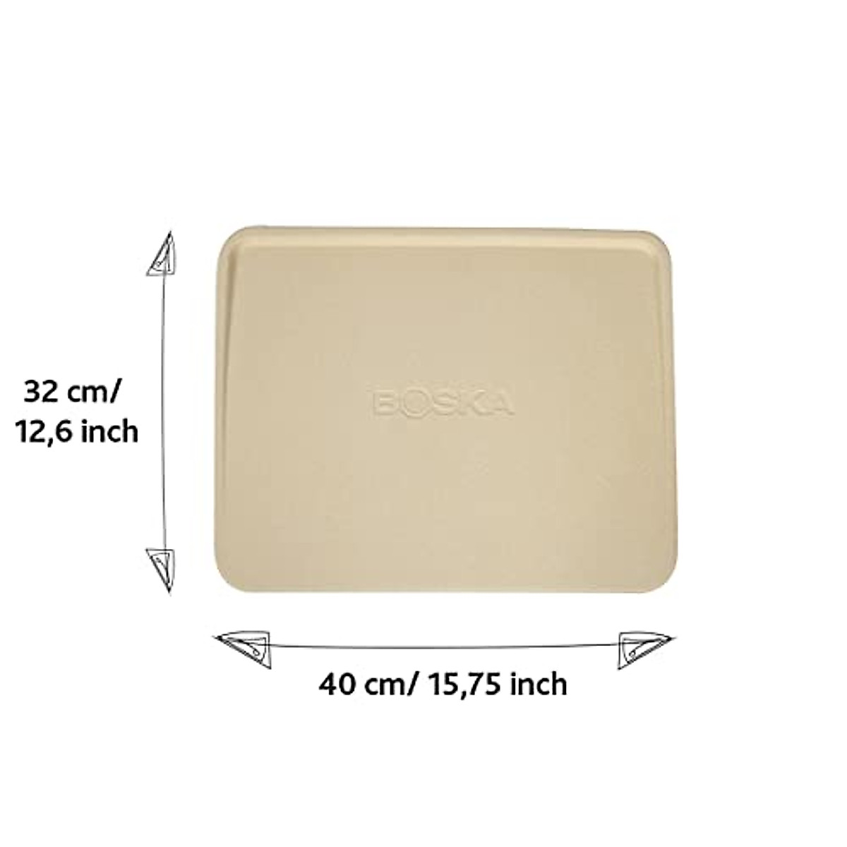 Boska Pizza Stone Plate Deluxe - Best for Oven, BBQ, and Grill - Natural Non-Toxic and Non-Stick Surface - Thermal Shock Resistant Cooking Stone - Heavy Duty Ceramic Cookware
