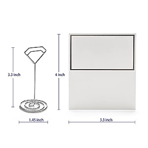 Jofefe 24Pcs Unique Table Number holders with 24Pcs Place Cards, Place Card Holder, Table Card Holders, Table Number Stands, Photo holder Name Card Picture Clips for Wedding, Birthday Party