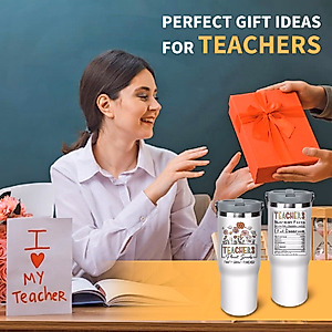 Soeufnwhf Teacher Tumbler Cup, 30oz Stainless Steel Travel Coffee Mug, Best Teacher Gifts for Women & Appreciation Week, Back To School