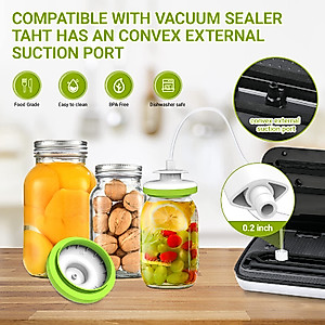Mason Jar Vacuum Sealer for FoodSaver Vacuum Sealer,Jar Sealer and Accessory Hose Kit for Wide&Regular Mouth Mason Jar,Canning Jars Vacuum Sealer Kit with Lid Opener Compatible with Most Vacuum Sealer