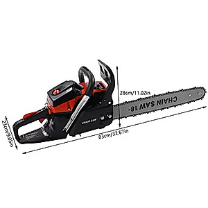 Eapmic Gas Powered Chainsaw 18 Inch Bar Cordless Commercial Gasoline Chainsaws 2-Cycle Full Crank Handheld Chain Saw 68CC 5KW for Cutting Wood, Trees, Garden