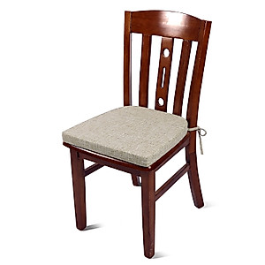 Shinnwa Dining Chair Cushions Set of 4 U Shaped Kitchen Seat Cushions for Chairs Non Slip High Density Foam Padded Chair Pads with Ties Beige