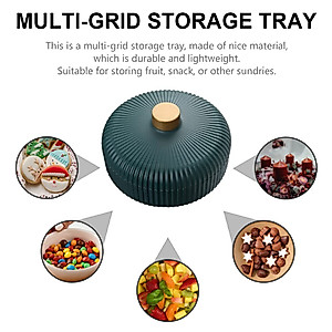 Luxshiny Box Light Luxury Fruit Plate Candy Container Snack Holder Dried Fruit Container Candy Storage Case Nut Dried Fruit Plate Dinner Plate Divider Household Products Pp