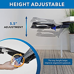 Mount-It! Under Desk Keyboard Tray, Adjustable Keyboard and Mouse Drawer Platform with Ergonomic Wrist Rest Pad, 17.25" Track, Black