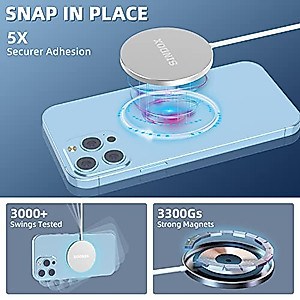 Magnetic Wireless Charger, SINDOX 15W Metal Fast Charging Pad for iPhone 14/13/12, 0.17In Ultra Thin USB-C Charging Pad MagSafe Charger for iPhone 14 Pro Max/14 Pro/14 Plus/13 Pro Max/13 Pro /13 Mini