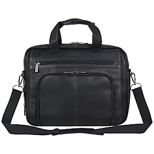 Kenneth Cole Reaction Out Of The Bag' Manhattan Colombian Leather RFID 15.6" Laptop Briefcase, Black, One Size