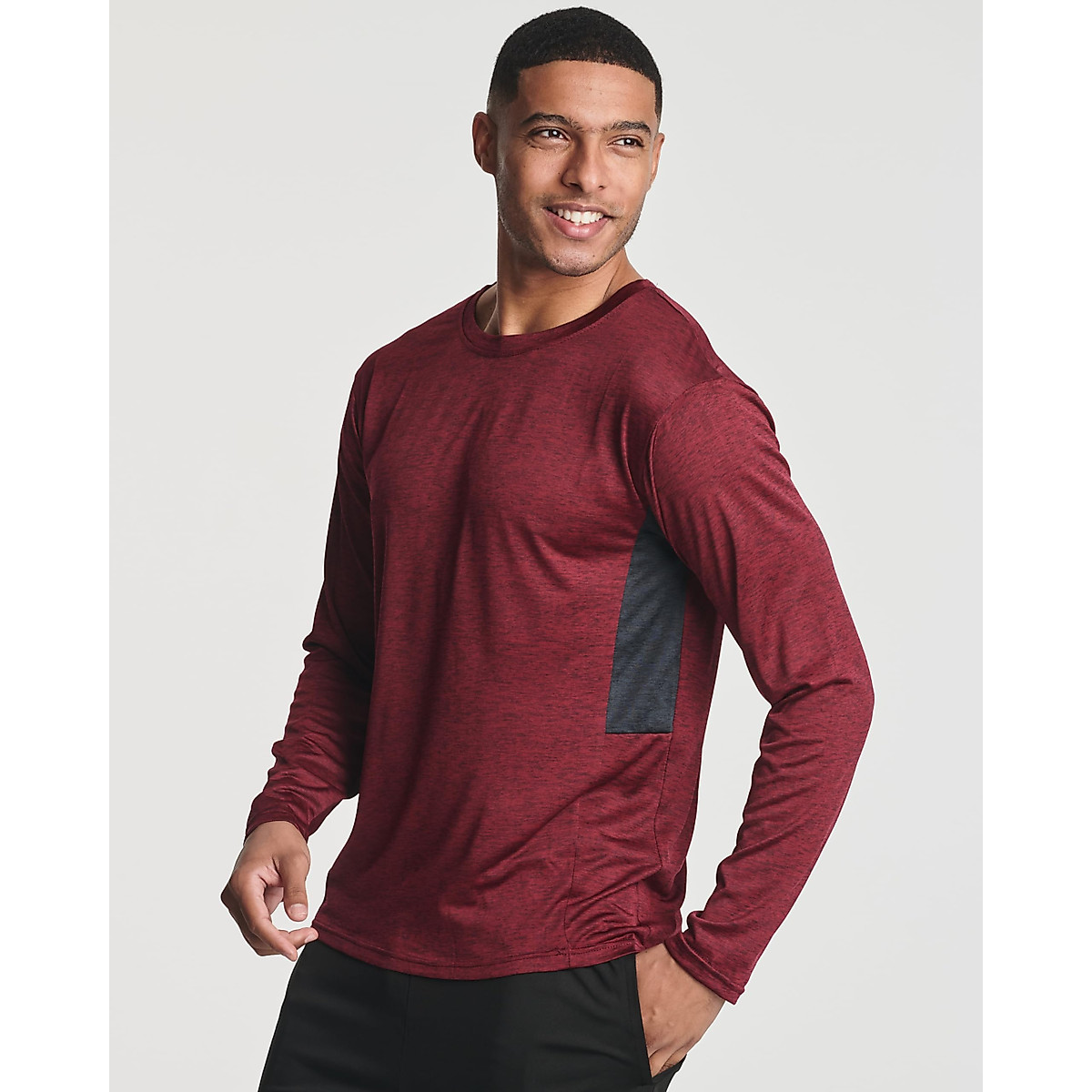 Real Essentials Mens Long Sleeve T-Shirt Fishing Swim Hiking Beach UV UPF SPF Sun Protection Workout Clothes Quick Dry Fit Gym Tee Shirt Athletic Active Running Sport Top Water, Set 5, XXL, Pack of 4