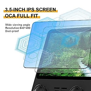 DECI Powkiddy RGB20S Handheld Game Console Built-in 15000 Games, 16G+64G 3.5 Inch IPS Handheld Emulator Video Game Console Retro Arcade for Kids Adults, Open Source Arkos System