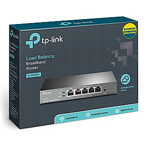 TP-Link Safestream Multi WAN Router | 4 10/100M WAN Ports w/ Load Balance Function | Portal Authencation Access Management | Abundant Security Features | Lightning Protection(TL-R470T+)