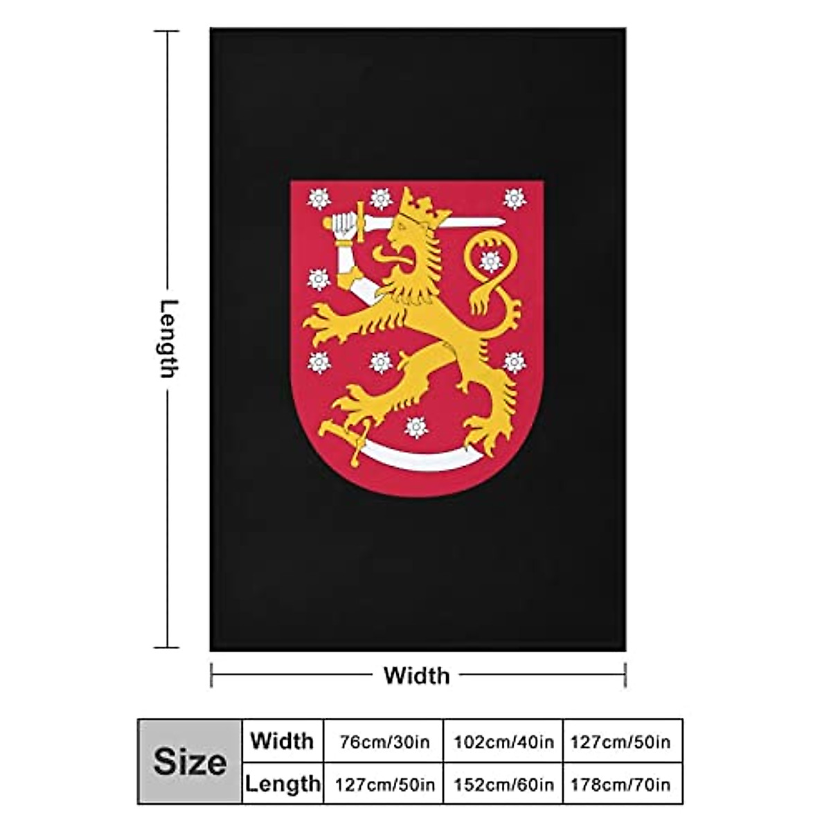 Finland National Emblem Throw Blanket for Couch Bed Flannel Lap Blanket Lightweight Cozy Plush Blanket for All Seasons 40"x60"