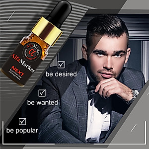 ALFAMARKER Pheromone Cologne for Men - Pheromones Oil Perfume for Men - Feromonas para Hombres - Alluring Fragrance - Premium Scent - 5ml Travel Size Dropper