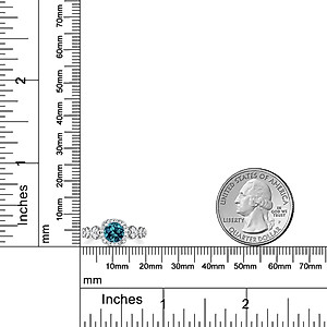 Gem Stone King 925 Sterling Silver London Blue Topaz Engagement Ring For Women (1.07 Cttw, Gemstone Birthstone, Available In Size 5, 6, 7, 8, 9)
