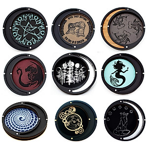 C4Labs 7.25" Padded Vegan Leather Eclipse Dice Tray - Celestial Clockwork