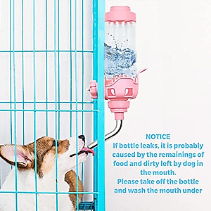 Vannon Dog Water Dispenser for Cage Leakproof Crate Auto Feeding Water Bottle for Dogs & Rabbits Pet Nozzle Diameter: 12mm, Top Fill, BPA Free