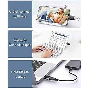 USB C to USB Adapter (2-Pack), USB-C to USB 3.1 OTG Adapter Compatible with Laptop, Tablet, MacBook, Phone, Computer Speakers, PS