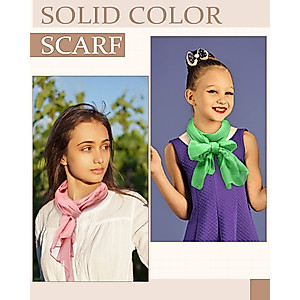 12 Pieces Women Solid Color Chiffon Scarf Fashion Sheer Scarf Soft Breathable Sun-proof Silk Blend Lightweight Accent Scarfs, 20 x 63 Inch Multicoloured