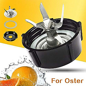 Blender Blade for Oster Osterizer with Rubber Seal Gasket & 4902 Blender Jar Bottom & 6 Point Fusion Blade 4980 replacement parts by SixElements