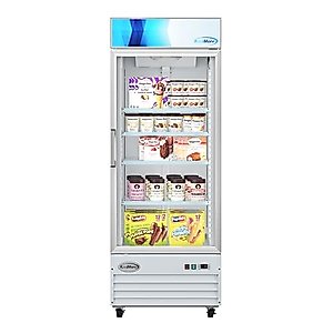 KoolMore MDF-1GD-23C-WH 31 in. Commercial One Glass Door Display Upright Freezer Merchandiser in White 23 Cu. Ft