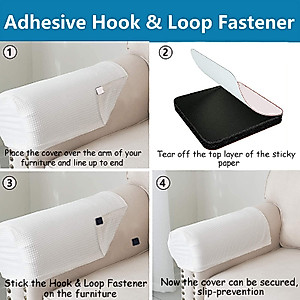 NC HOME Anti-Slip Waterproof Stretch Fabric Armrest Covers Furniture Protector Armchair Slipcovers for Recliner Sofa with Twist Pins, Set of 2 (Chocolate)