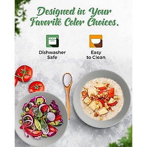 GREENDISH Wheat Straw Bowls Set, 4 Large Unbreakable Cereal Bowls, Microwave Safe Bowls for Kitchen - Dishwasher Safe Reusable Big Bowls for Eating Soup, Oatmeal - Microwavable Deep Bowls for Families