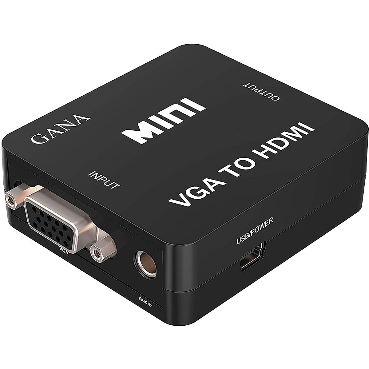 GANA VGA to HDMI Adapter, Mini Vga Adapter Box Steadily Convert Full HD Audio Video Below 1080P from VGA to HDMI, Support HDTV PC Laptop Monitor Computer Mac Projector