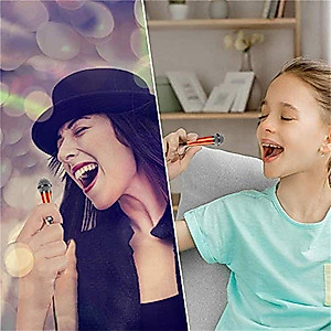 DELADOLA Mini Microphone,Portable Vocal Tiny Microphone, Asmr Microphone,Phone Microphone, Mini Karaoke Microphone for Voice Recording Chatting and Singing On iPhone,Android,Laptop Notebook(Orange)