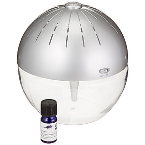 EcoGecko Earth Globe- Glowing Water Air Washer and Revitalizer with Lavender Oil, Silver (75606-Silver)