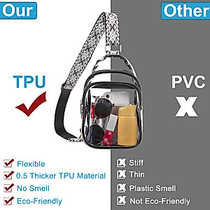 CLUCI Clear Bag for Stadium Events, Clear Bag Purses for women Crossbody Transparent, Crossbody Purses for Concerts Sports Black