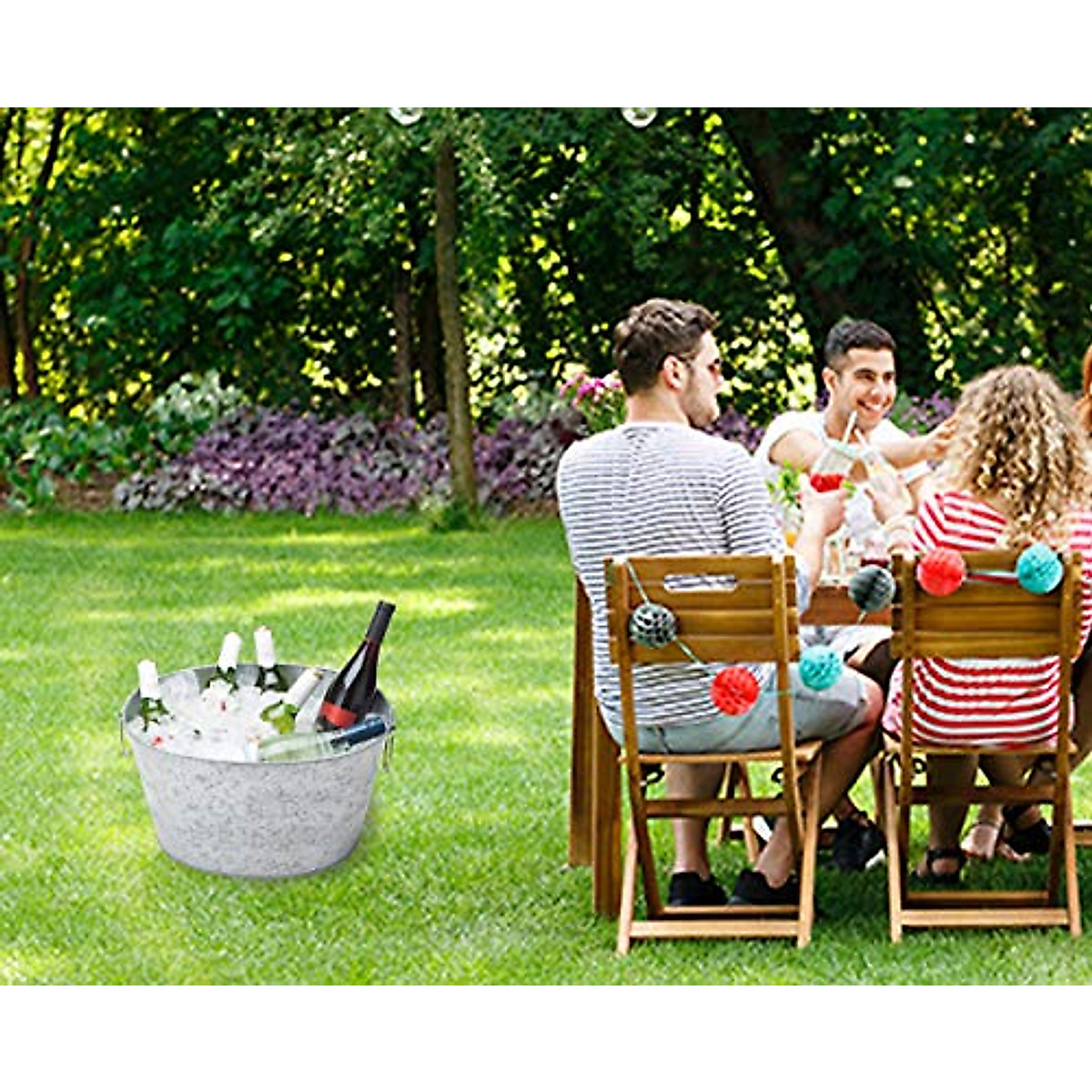 Mind Reader Beverage Bucket, 17.25"L x 11"W x 9.5"H, Silver