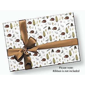Stesha Party Woodland Wrapping Paper Hedgehog Gift Wrap - Folded Flat 30 x 20 Inch 3 Sheets