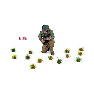 208 Pcs Static Grass Model Grass Tufts Railway Artificial Grass Miniature Grass Tuft Terrain Kit for DIY Model Railway Fairy Garden Diorama Scenery (Set D)
