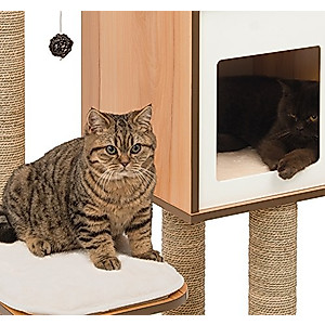Vesper Cat Tree, High Base, Oak, 52063, 56 x 56 x 81.5 cm (22 x 22 x 32 in)