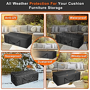 Large Patio Cushion Storage Bag，Heavy Duty 420D Zipper Storage Bags with Zipper and Handles for Patio Furniture Cushion Outdoor Storage,Waterproof Jumbo Multifunctional Storage Bags,68"L x 30"W x 20"H