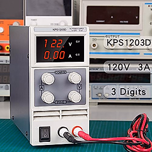 KPS1203D DPS305U Adjustable Switch DC Adjustable Power Supply 4-Digital LED Display AC110V for Lab, Automobile Battery Charger, DIY Tool, Repair, Research (KPS1203D)