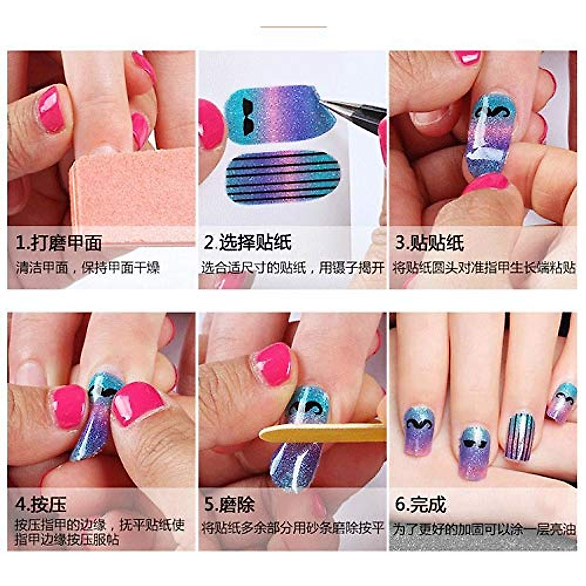 NAIL ANGEL 12pcs Nail Art Full-Cover Sticker Nail Art Wrap Christmas Series Full Cover Sticker Nail Strips for Women Winter Strips 10052