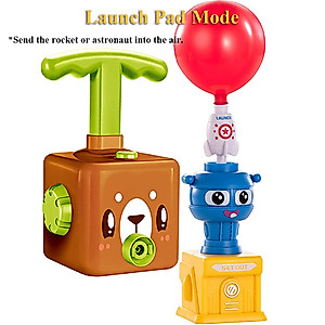 NEXTAKE Balloon Powered Car Launcher Toy Set, Aerodynamics Air Powered Toy Balloon Power Racer Balloon Car Toy with Pump, Launch Pad, Astronaut, Rocket (Duck with Launch Pad)