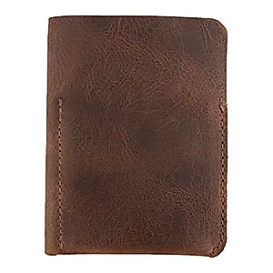 Hide & Drink, Leather Bifold Card Holder, Holds Up to 6 Cards/Organizer/Case/Wallet, Handmade Includes 101 Year Warranty :: Bourbon Brown