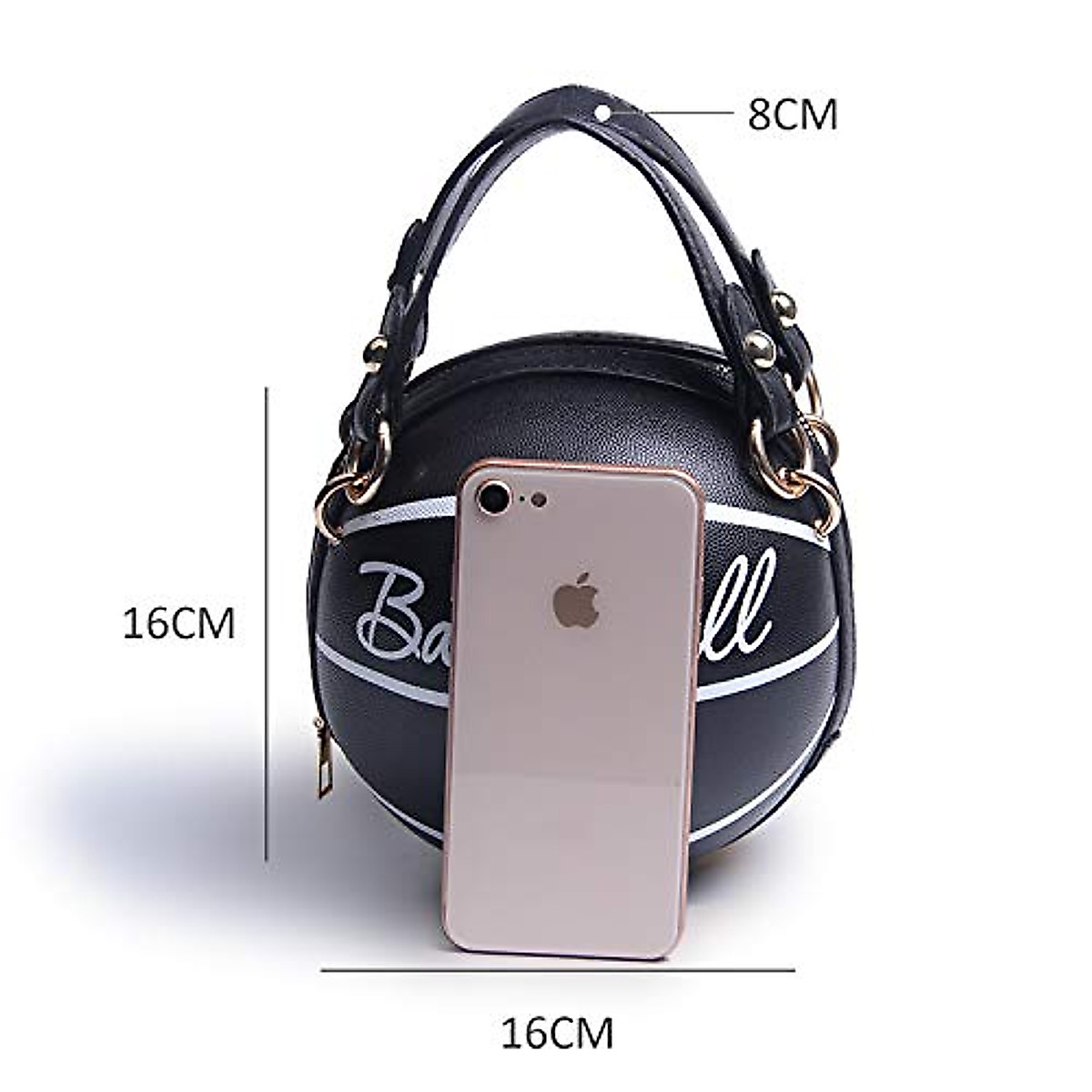 Lanpet Women Crossbody Bags Basketball Shaped PU Handbags Adjustable Strap Shoulder Messenger Bag