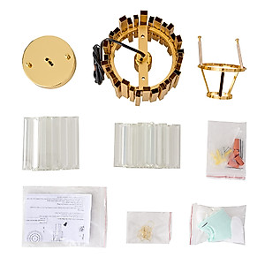 Faibra Gold Crystal Pendant Light 1-Light Mini Modern Luxury Crystal Pendant Light for Dining Room, Bedroom, Kitchen, Living Room