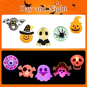 Ouddy Life 50Pcs Halloween Light up Rings for Kids, Glow in the Dark LED Flash Finger Lights Non-Candy Fillers Toys for Trick or Treat Prizes Party Favors Goodie Bag Stuffers