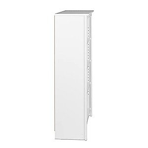 Prepac Sonoma 4-Tier Bookcase 48"H with 3 Adjustable Shelves, White Storage Cabinet, Modern Display Cabinet, Bookshelf with Storage Shelves for Home Office, Living Room, Bedroom Organizer